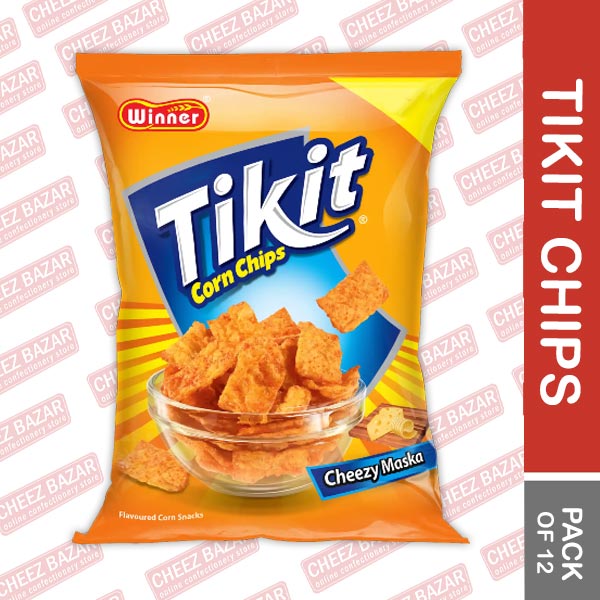 Buy Winner Foods Tikit Chips Cheezy Maska – Pack of 12 - Cheez Bazar